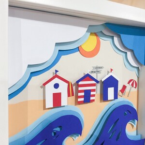 Paper cutting DIY beach pattern template paper craft DIY | Etsy