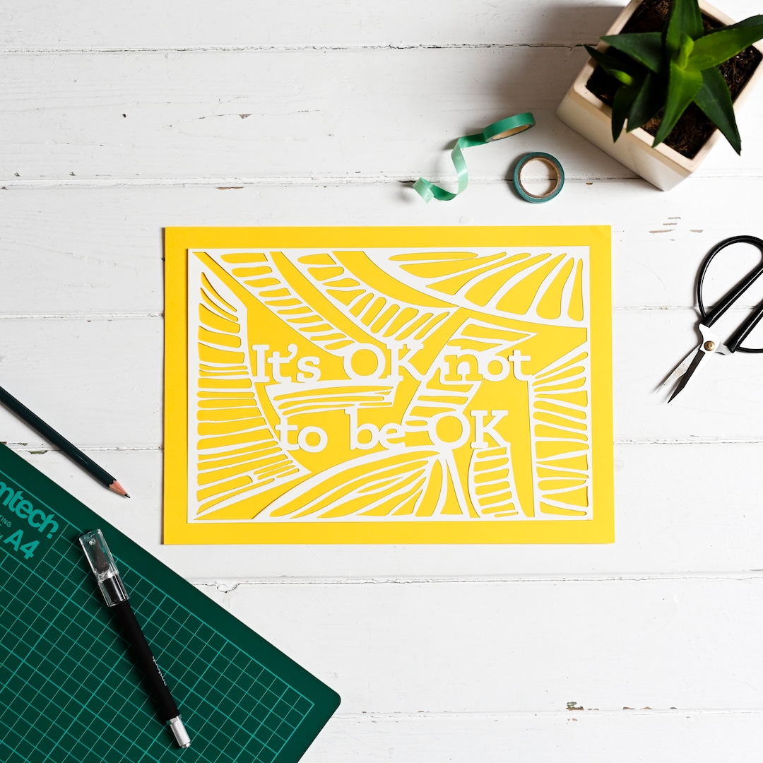 Mindful Paper Cutting Kit, Positive Affirmation DIY Craft Kit - Etsy