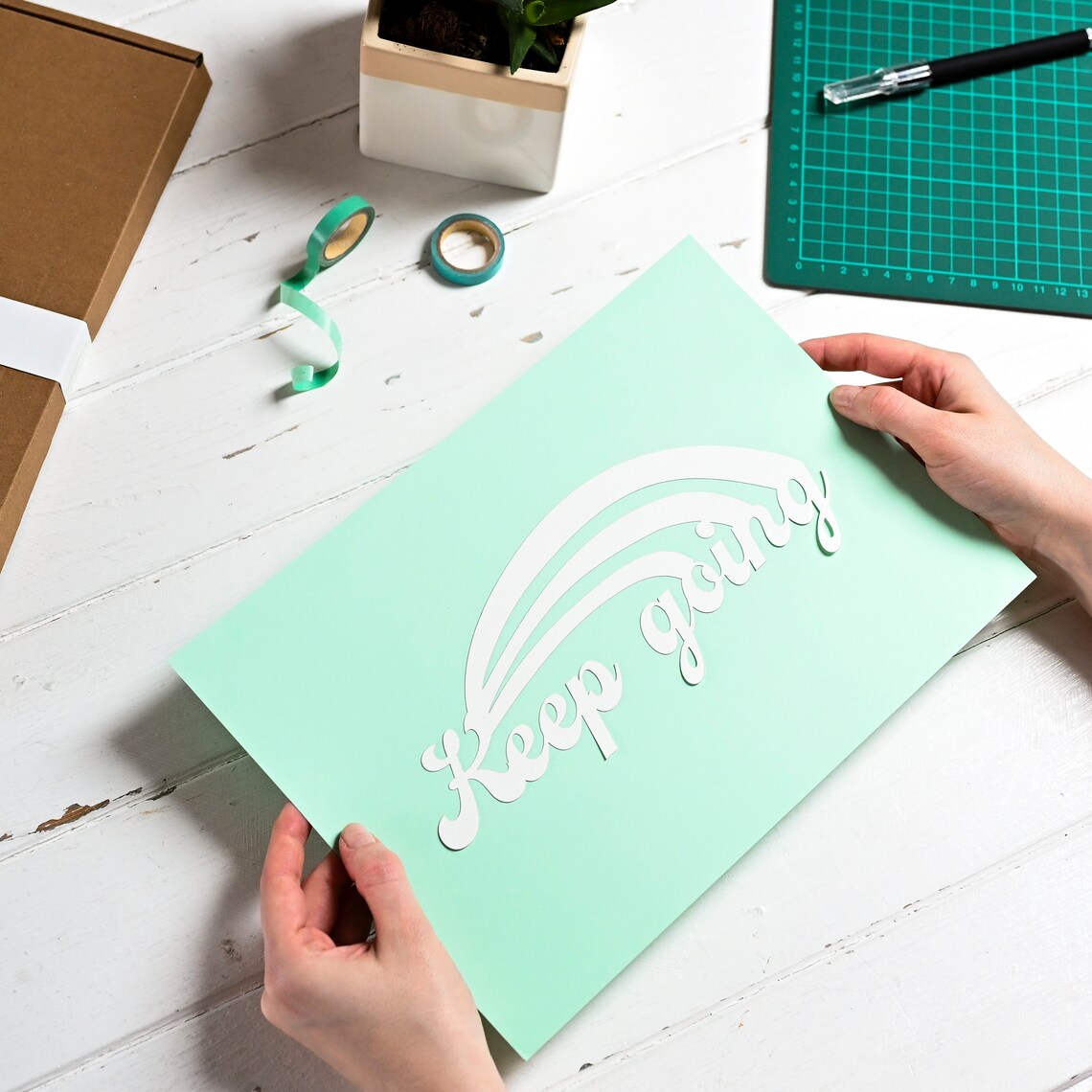 Mindful Paper Cutting Kit Positive Affirmation DIY Craft Kit | Etsy