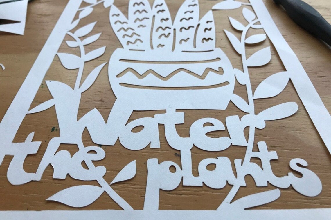 Paper Cutting Plant Template | Etsy