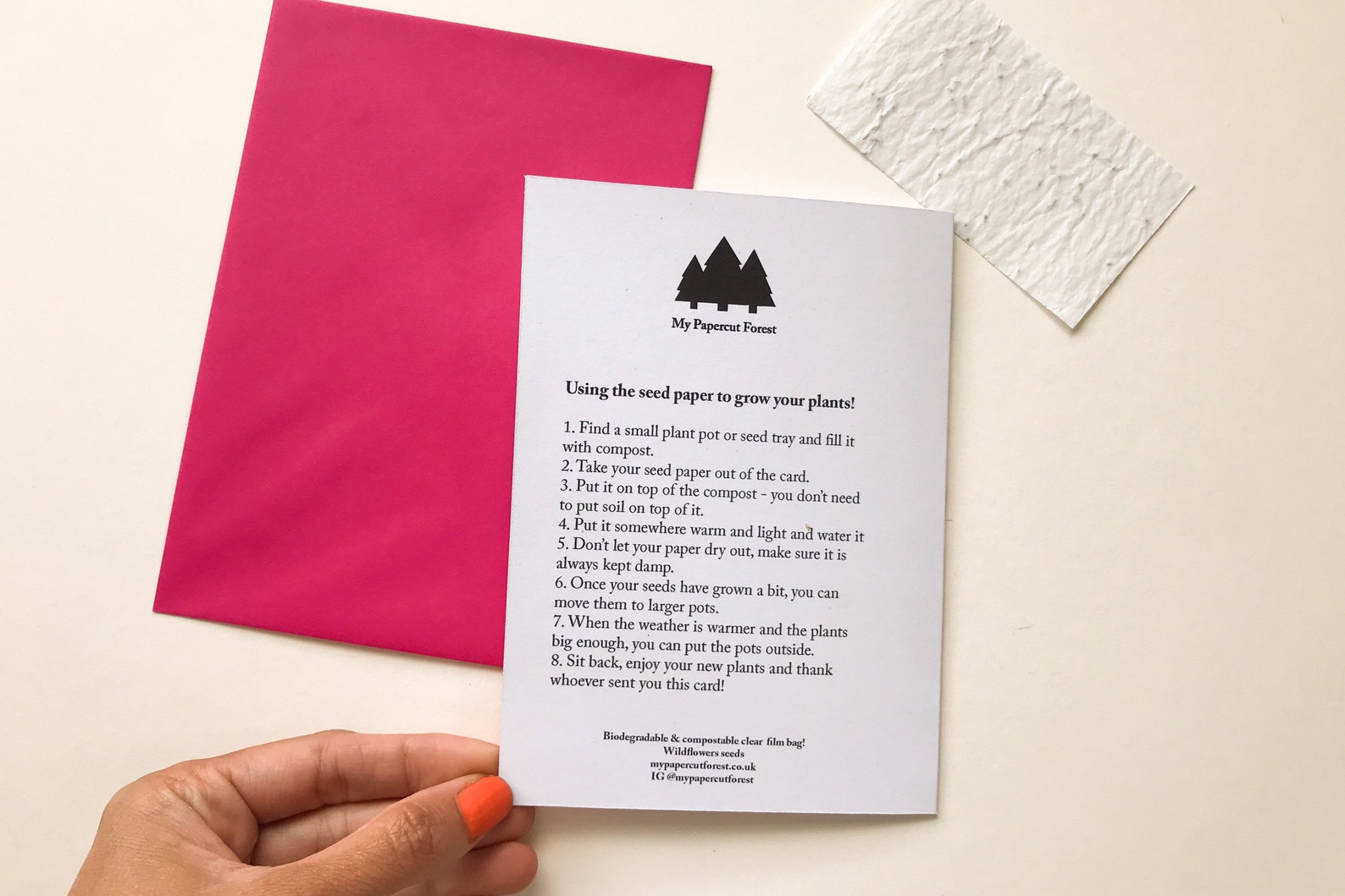 Plant eco card seed paper plant printed card | Etsy