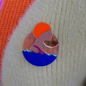 Sea Swimming Acrylic Brooch, Open Water Swimming Pin, Swimmer Badge - Etsy