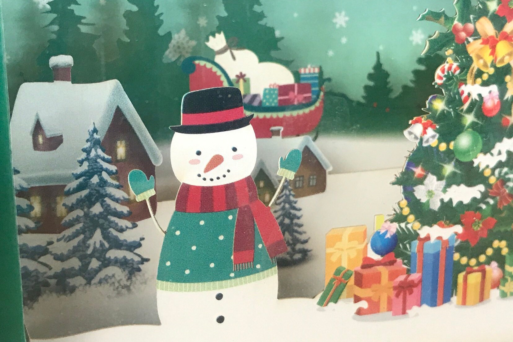 Christmas pop up card, Christmas scene pop-up