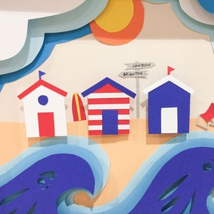 Paper Cutting DIY Beach Pattern Template, Paper Craft DIY Template ...