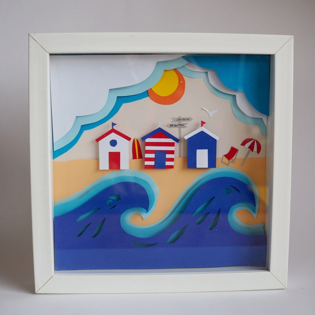 Paper Cutting DIY Beach Pattern Template, Paper Craft DIY Template ...