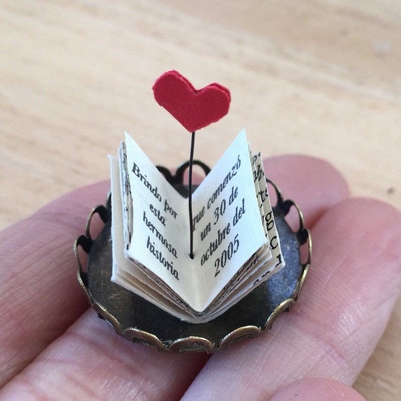 Personalised Message Inside Book Miniature Book Message in a | Etsy