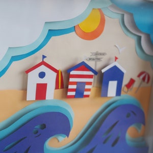 Paper Cutting DIY Beach Pattern Template, Paper Craft DIY Template ...