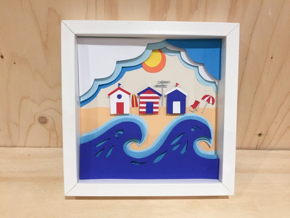 Paper cutting DIY beach pattern template paper craft DIY | Etsy