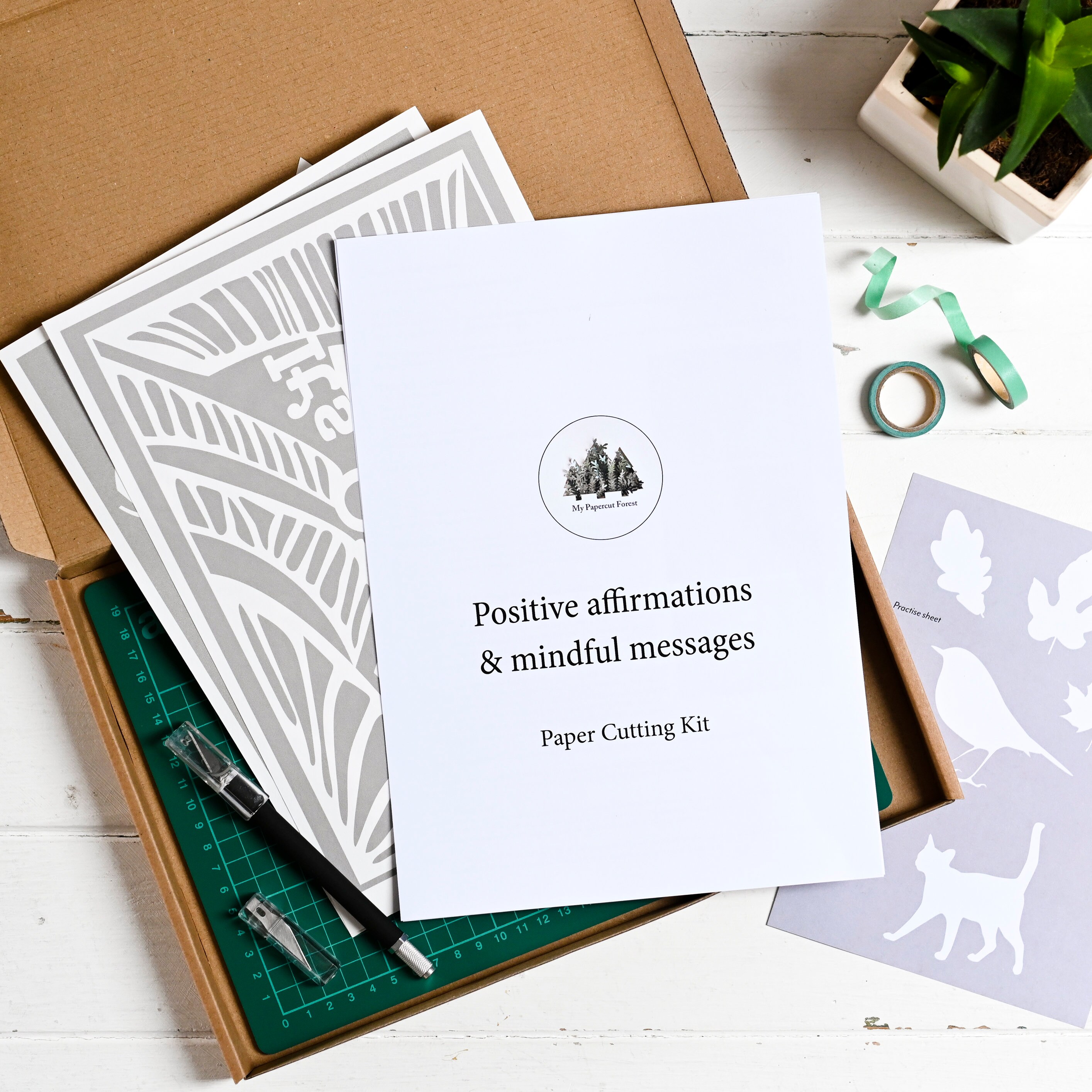 Mindful Paper Cutting Kit Positive Affirmation DIY Craft Kit | Etsy