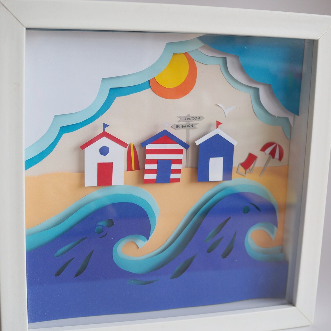 Paper Cutting DIY Beach Pattern Template Paper Craft DIY - Etsy