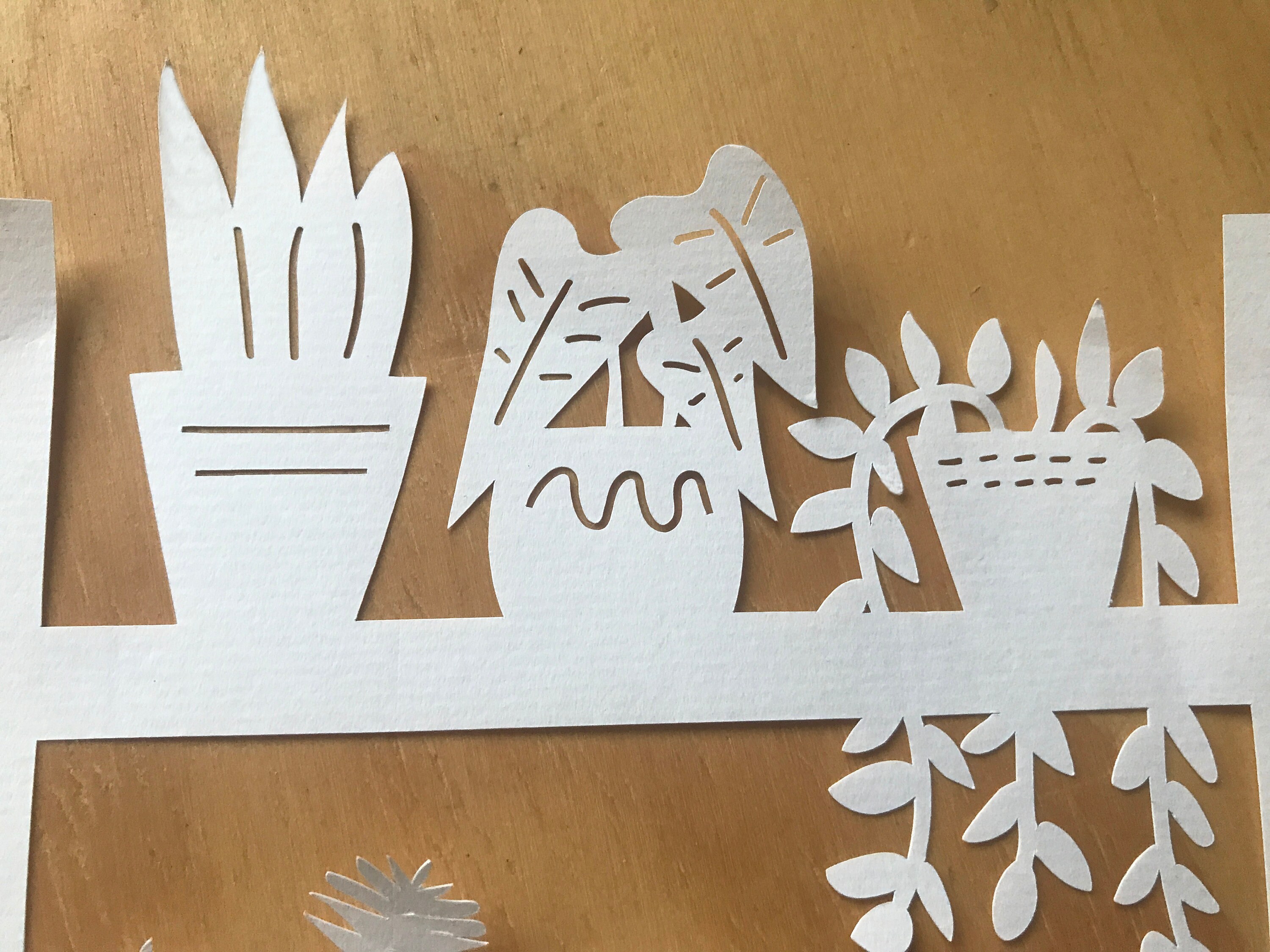 Paper craft downloadable pattern papercutting plant template | Etsy