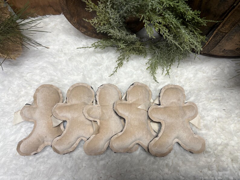 Vintage Quilted Gingerbread Men Bowl Filler Set of 5, Christmas Decor ...