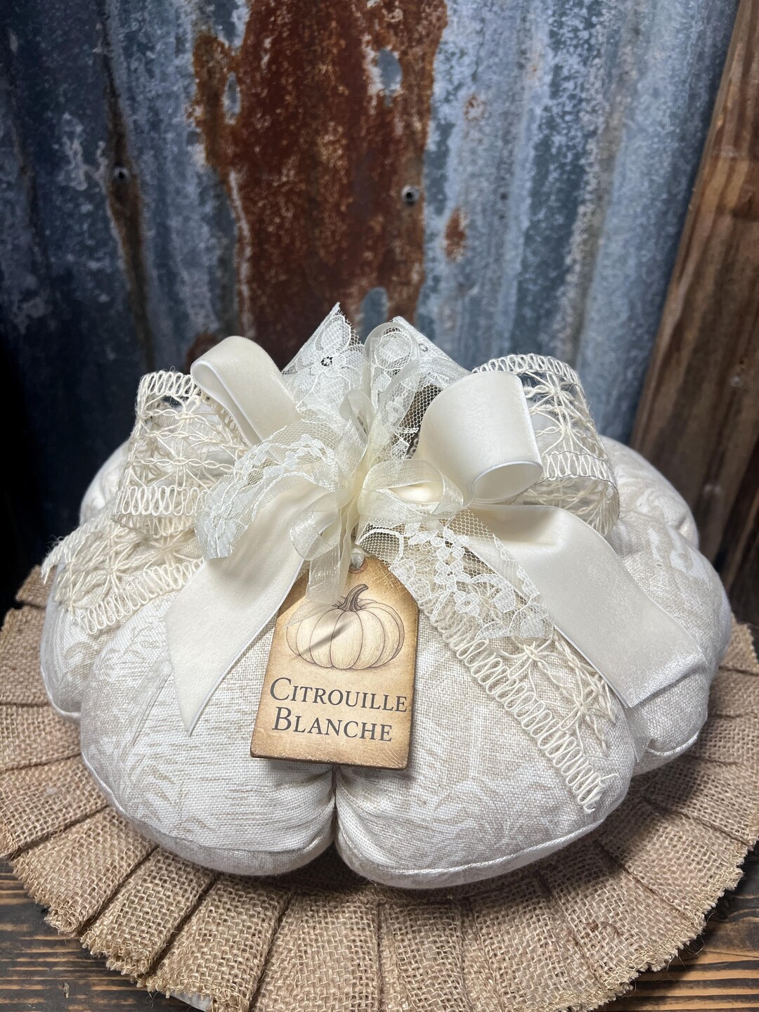 French Toile Pumpkin Decor: Shabby Chic Fall Sitter - Etsy