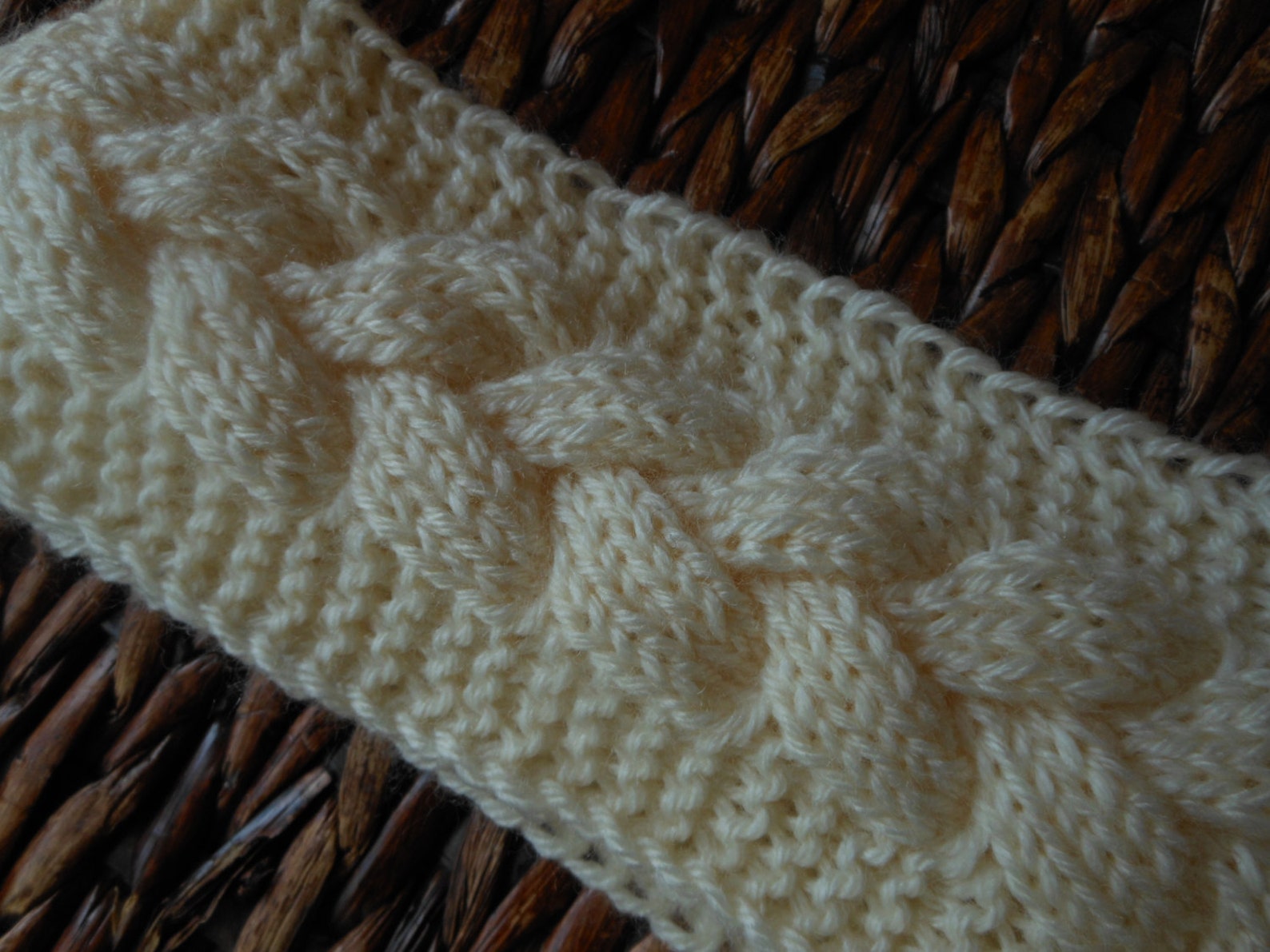 Knit Cable Headband Ear Warmer Head Warmer Cream Etsy