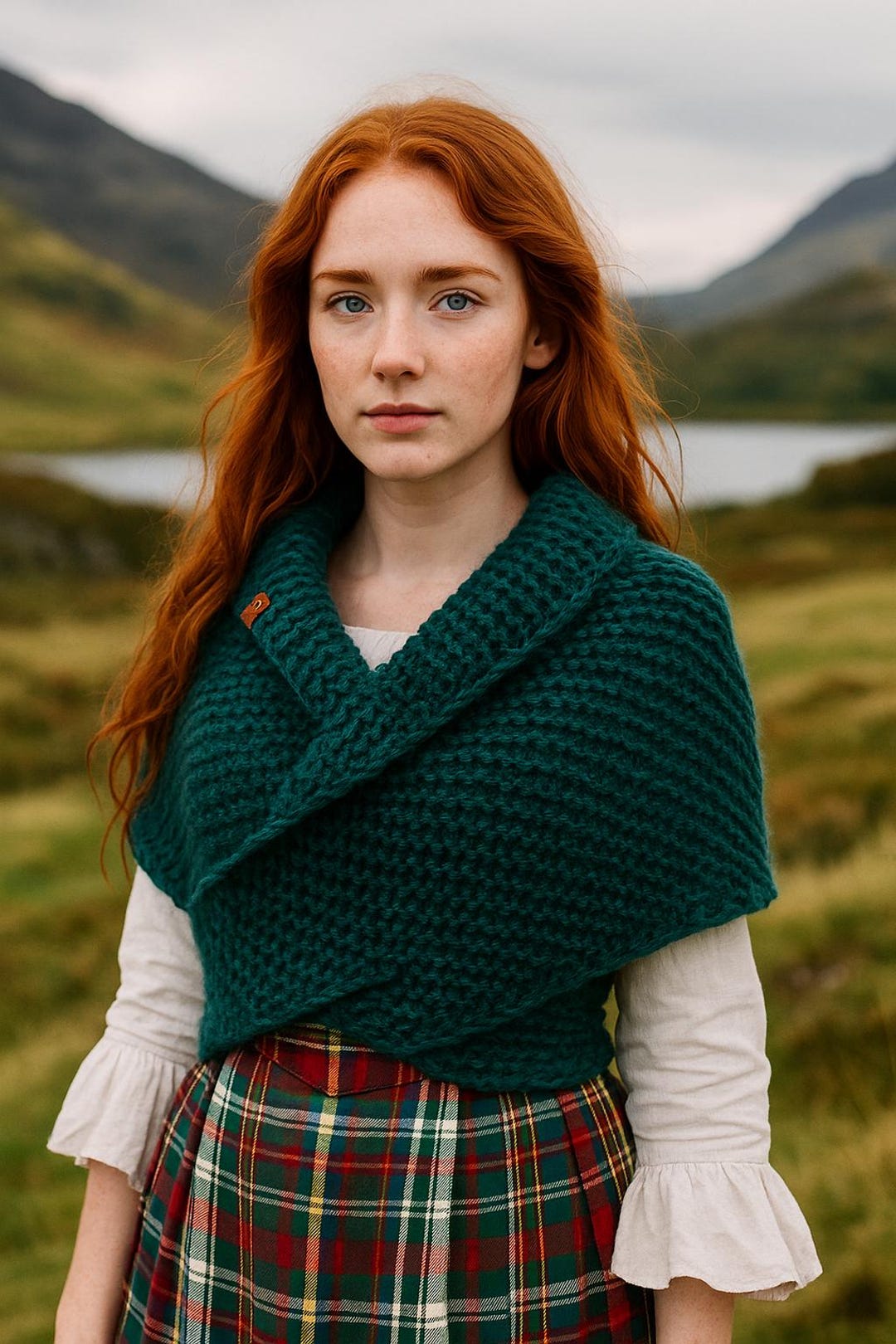 Outlander Inspired Hand-knitted Shawl Wrap | Rustic Celtic Style | Wool ...