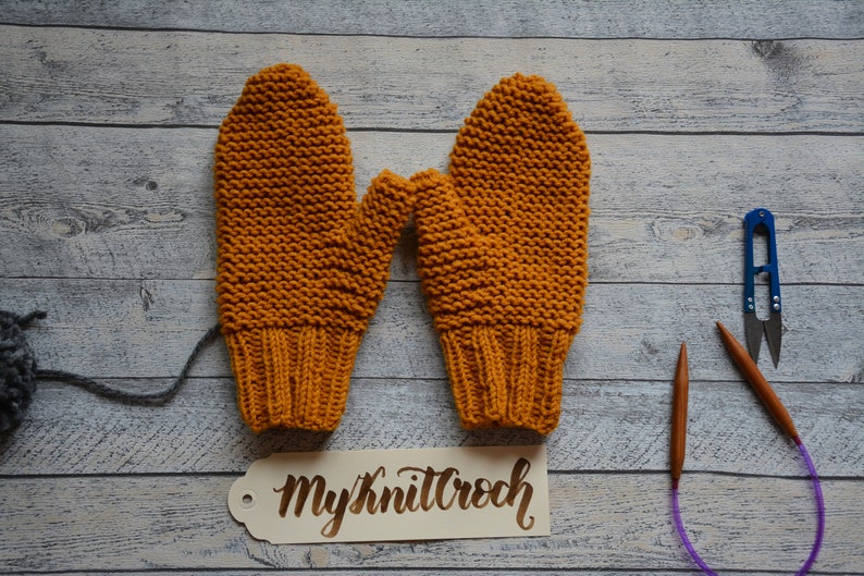 Hand Knitted Mittens Gloves Women's Mittens Yellow | Etsy