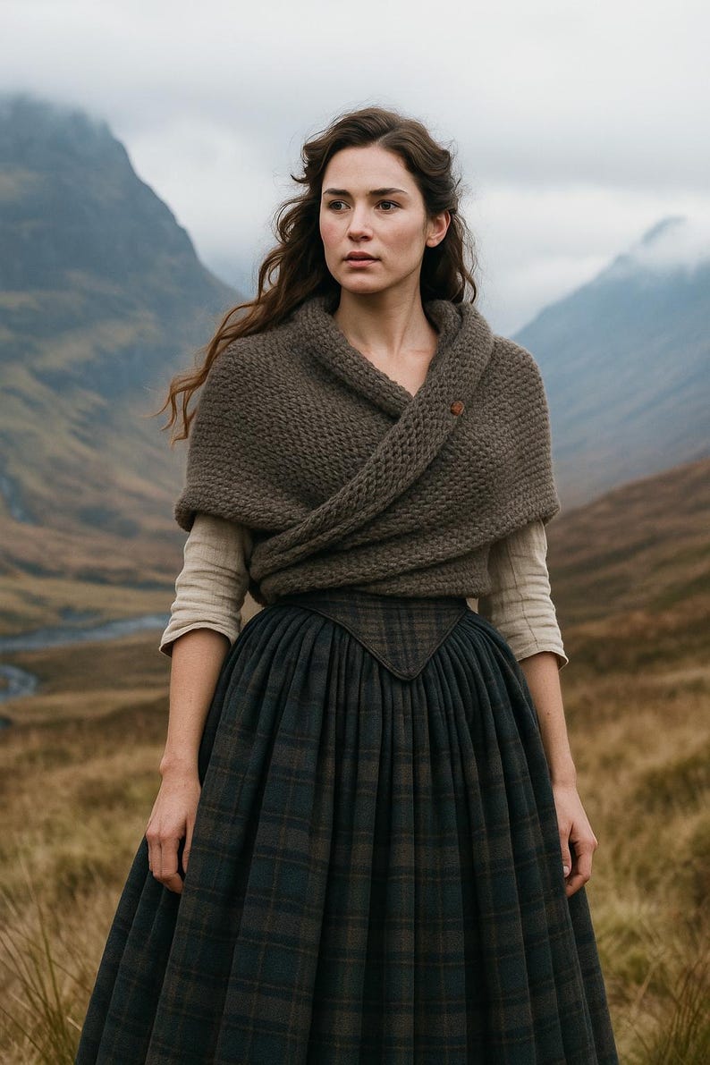 Hand-knitted Claire Shawl Outlander Inspired – Beige Wrap – One Size ...
