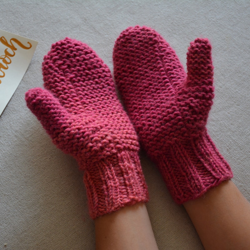 Red Mittens - Etsy