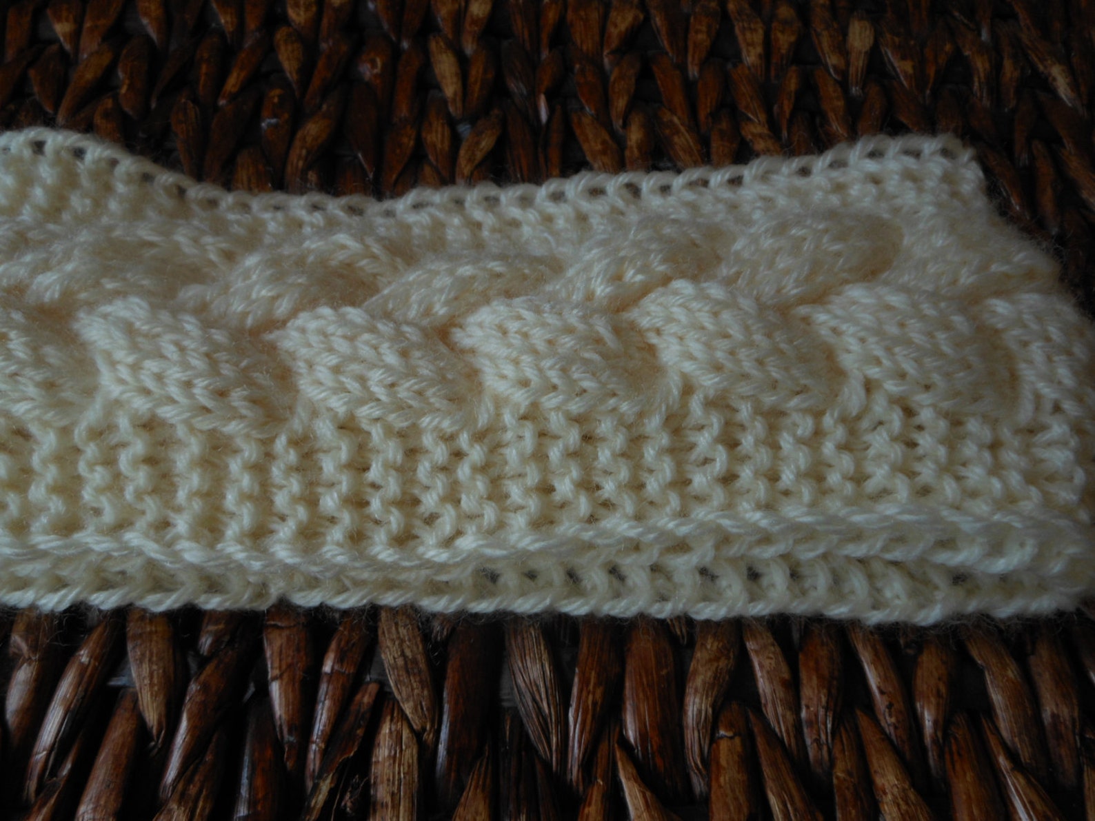 Knit Cable Headband Ear Warmer Head Warmer Cream Etsy