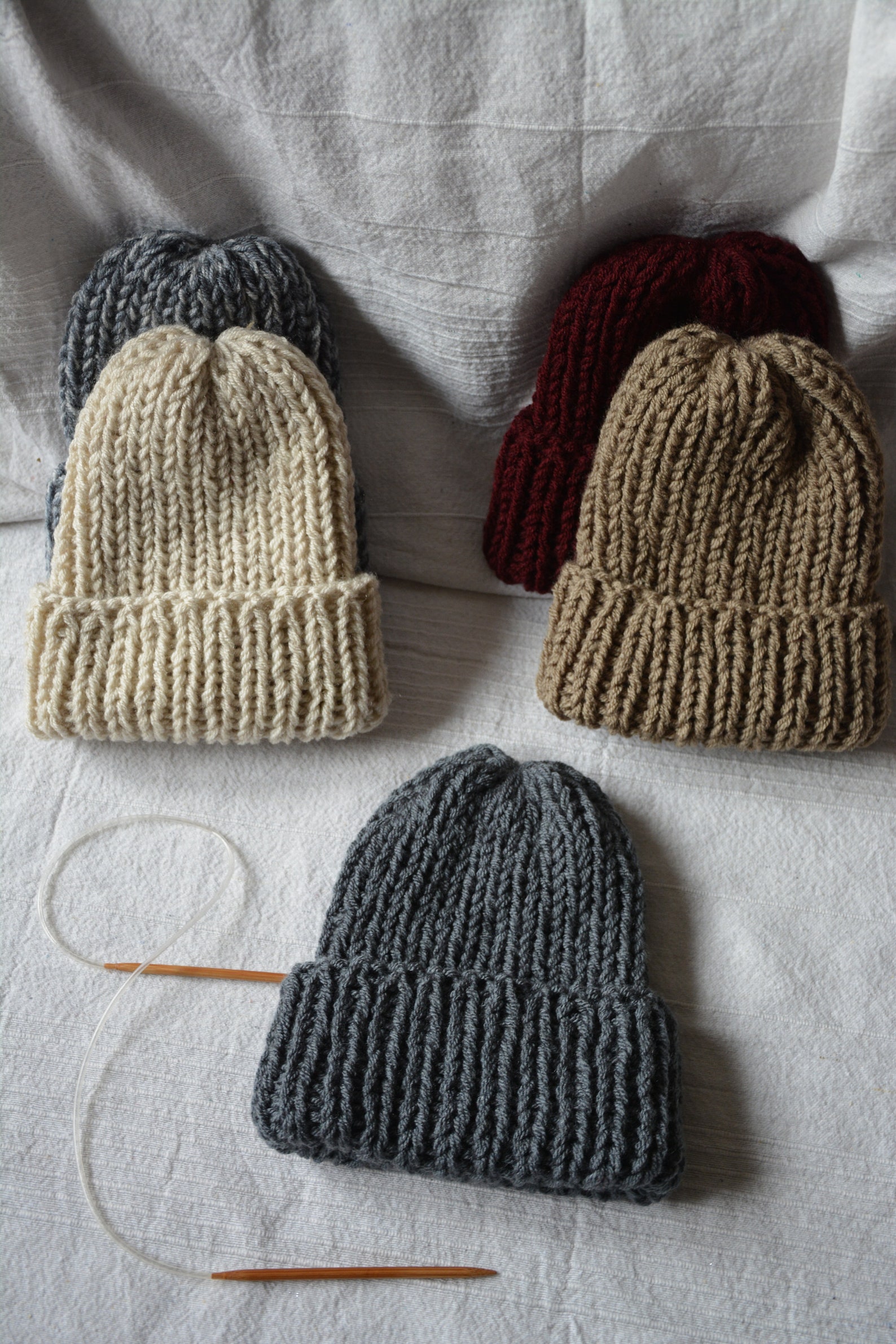 Chunky Hat Hand Knit Beanie Hat Acrylic Unisex Winter Hat - Etsy