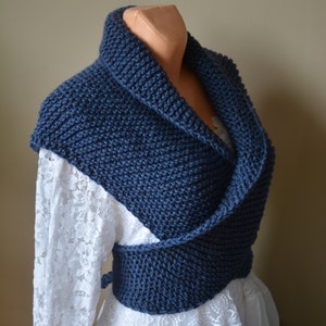 Hand Knitted Shawl, OUTLANDER Style Wool Shawl, Chunky Shoulder Wrap ...