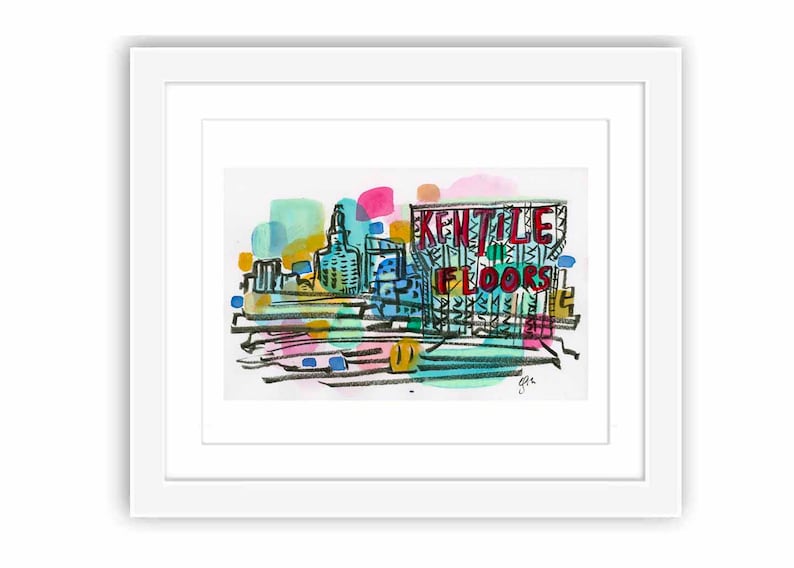 Brooklyn Kentile Floors Sign Gowanus - Printed and Framed - New York ...
