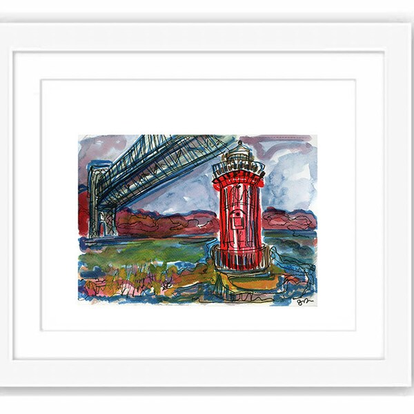 Red Lighthouse - Etsy