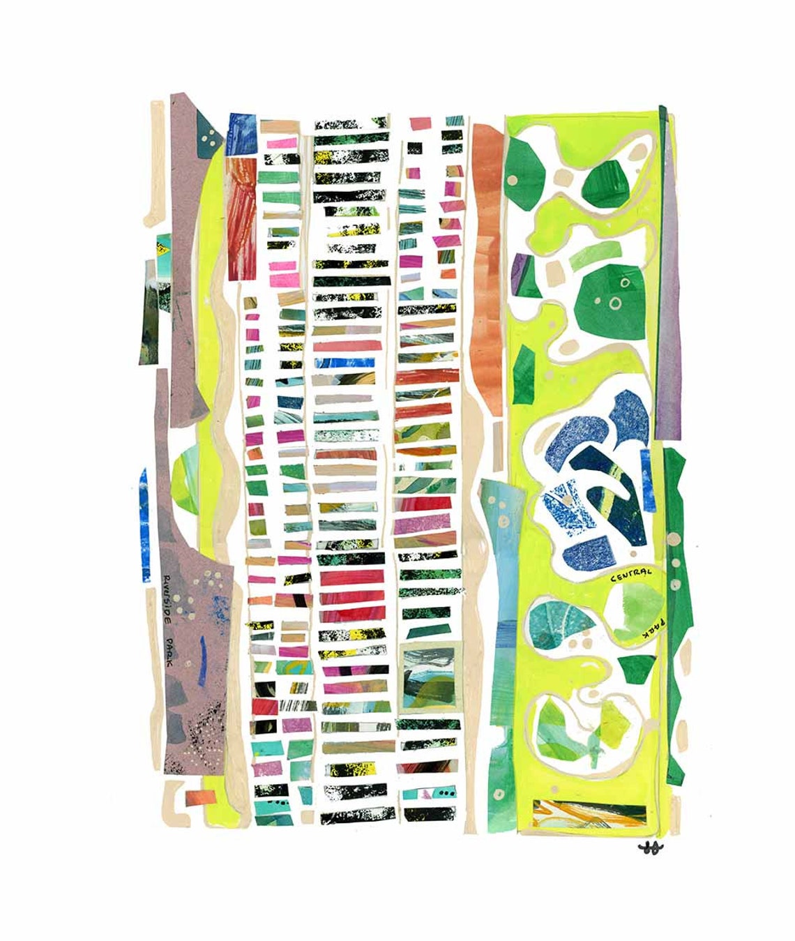 Upper West Side Map Collage Print and Framed New York City - Etsy