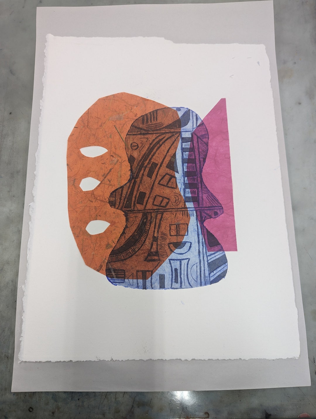 Original Intaglio Chine Colle Print Unique Print Venus in Shapes ...