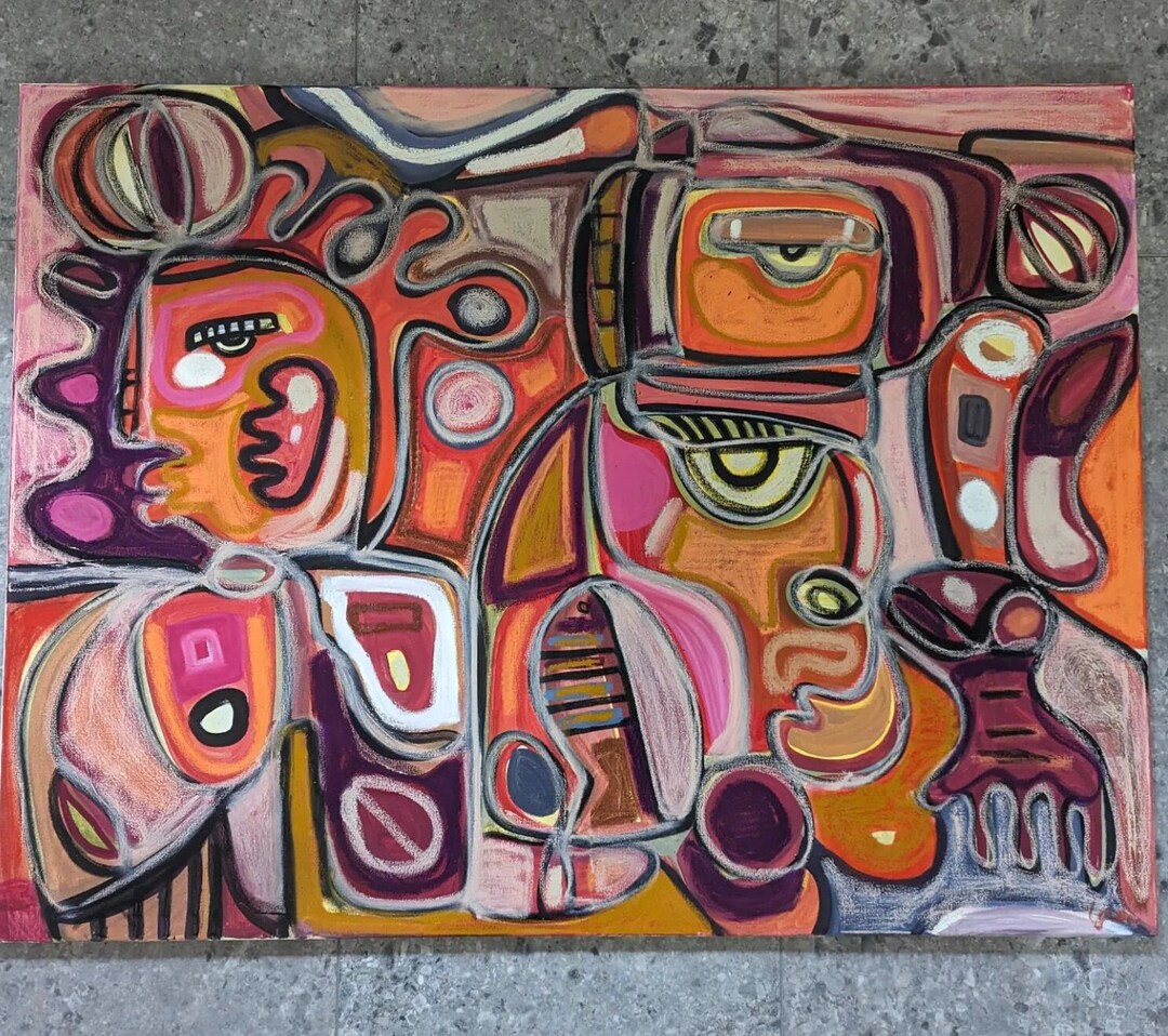 Original Painting - What We've Encountered - Oil on Canvas in Colorful ...