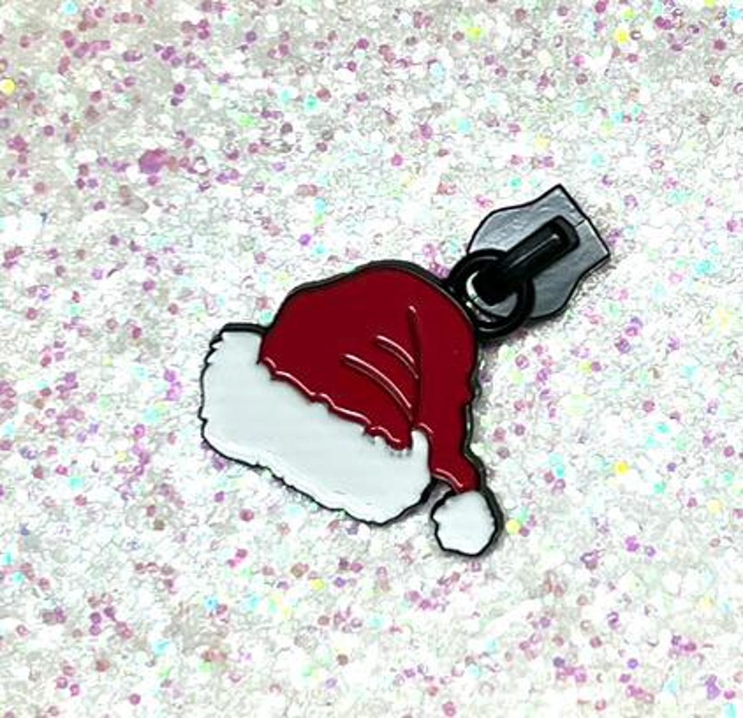 Santa Hat Zipper Pull, Red Enamel #5 Zipper - Etsy