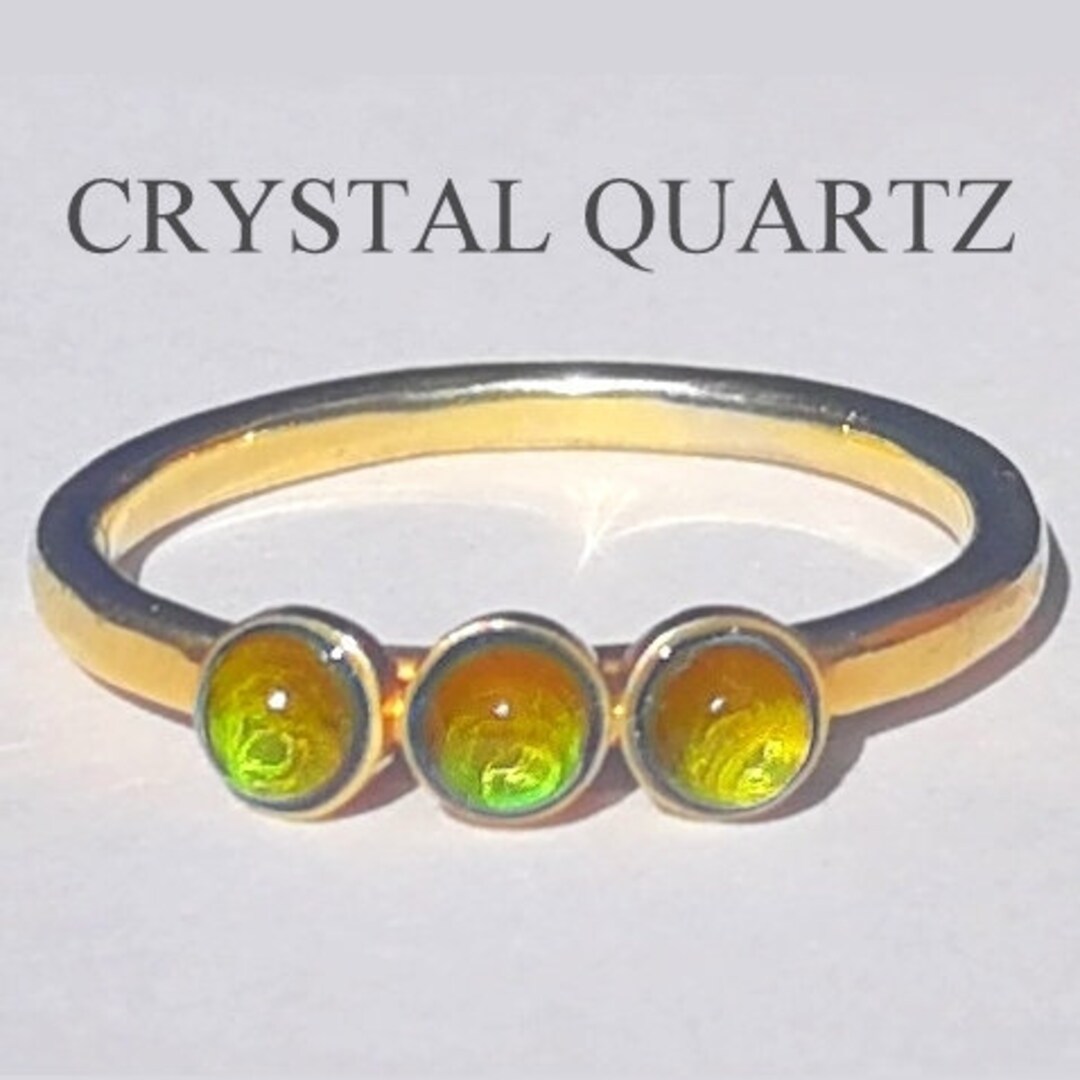 Three Wishes - Mood Ring - 4 Mm - 24k Gold Plated Sterling Silver 925 ...