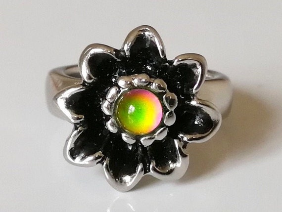 Princess of Rock Mood Ring 5 mm Stainless Steel | Etsy