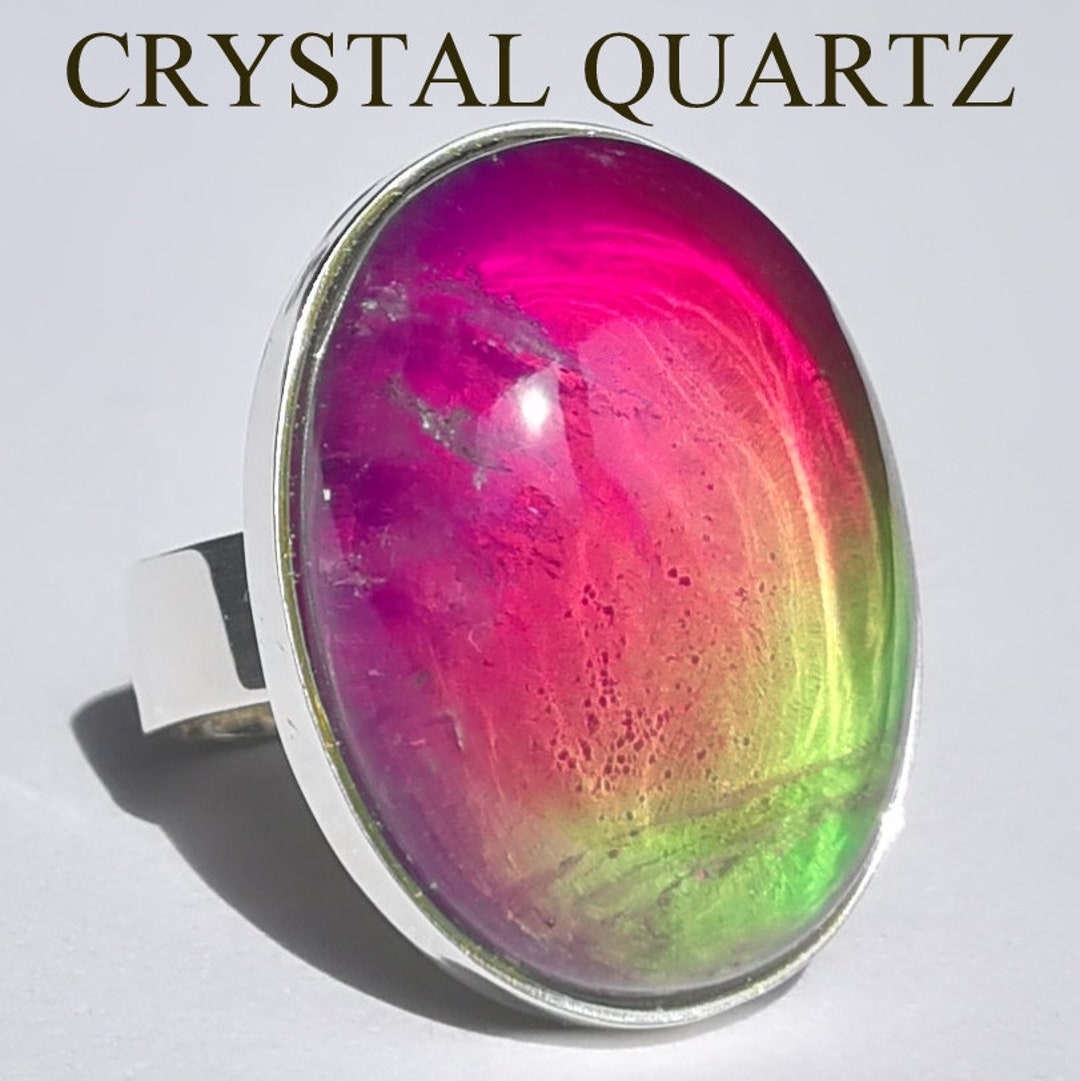 Holiday Ocean - Mood Ring - Crystal Quartz - 24x18 Mm - Sterling Silver ...