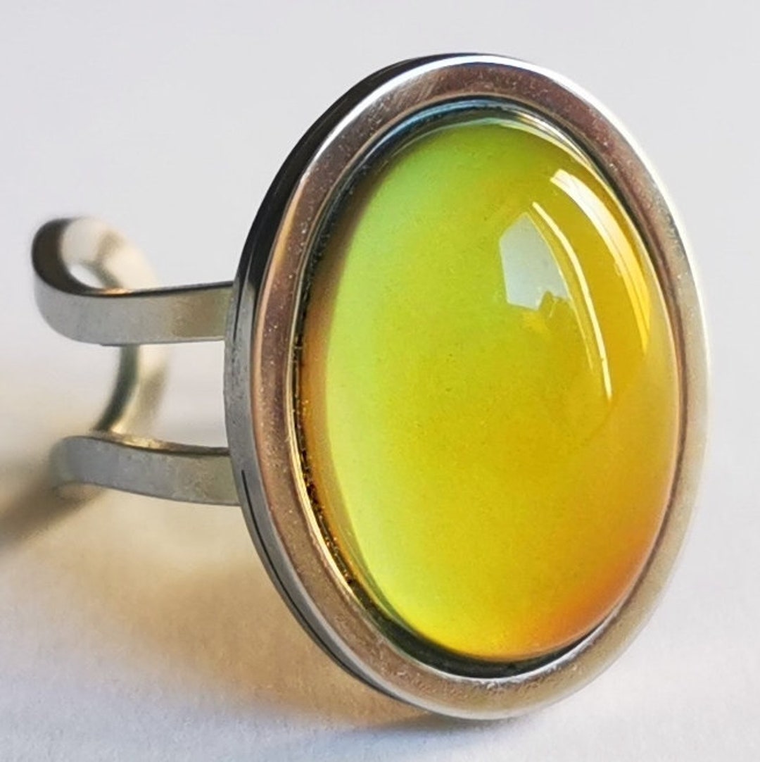 Royal Mood - Mood Ring - Adjustable - 18x13 Mm - Stainless Steel - Etsy