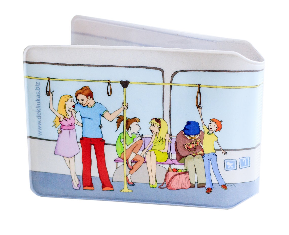 London Tube Travel Card Holder: Passengers on the Tube Design - Etsy