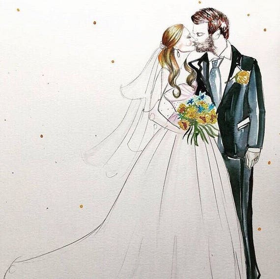 Custom Bridal Illustration | Etsy