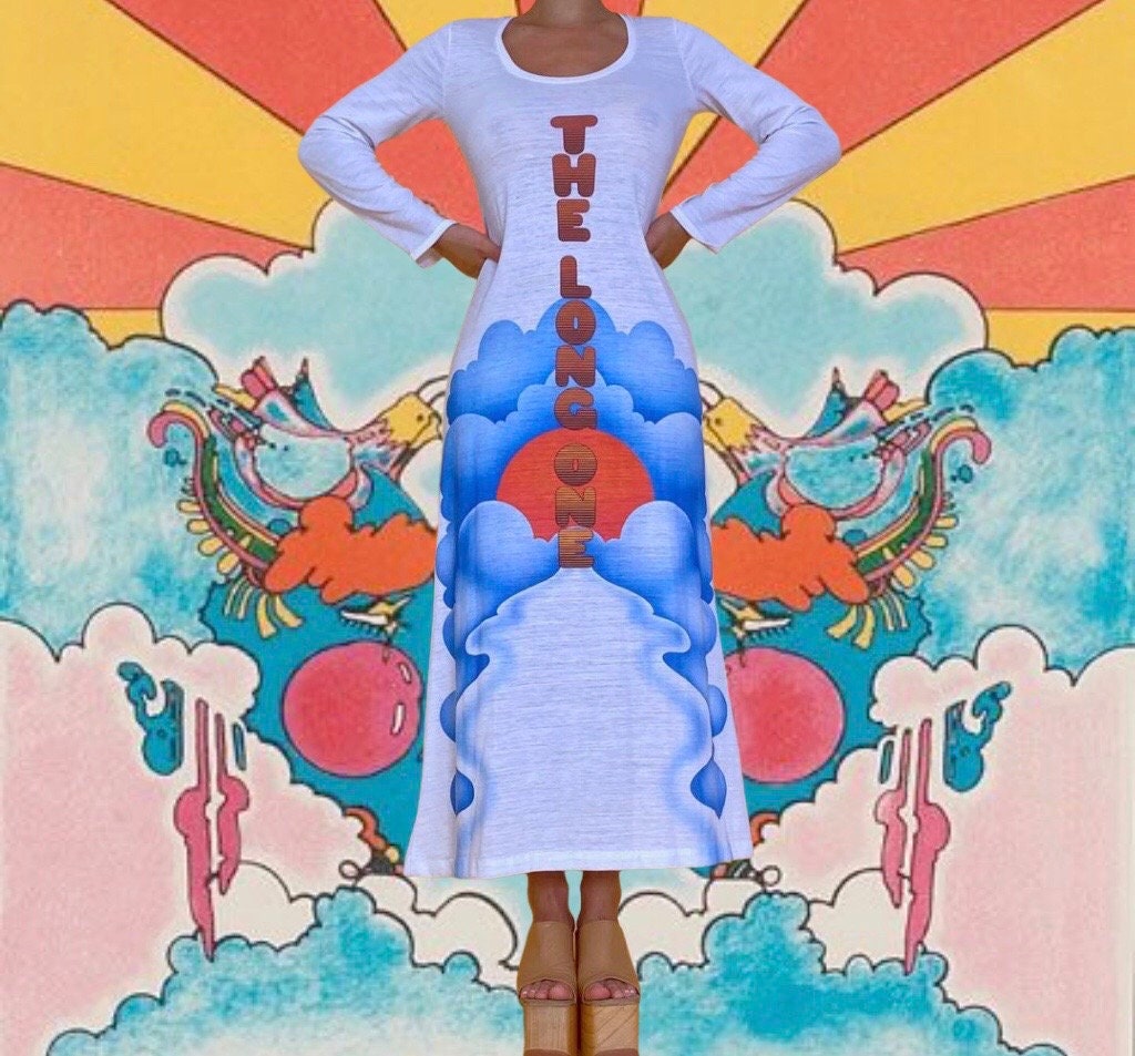 70s Psychedelic Peter Max Style Maxi - Etsy