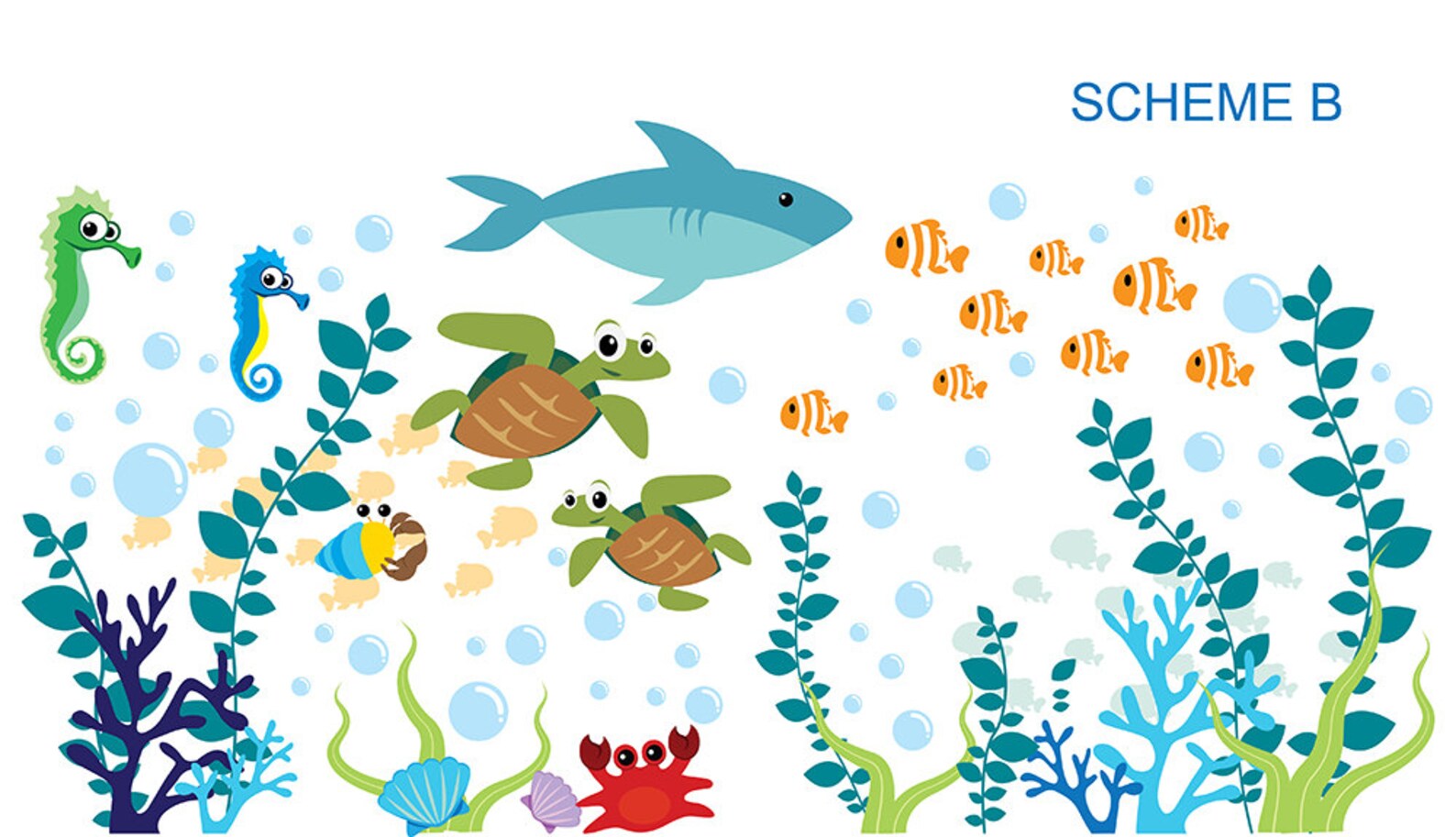 Underwater Wall Decals Aquarium Wall Art Underwater Sea - Etsy