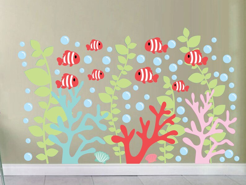 Coral Reef Decals - Coral Wall Decal- Under the Sea Decals - Fish ...