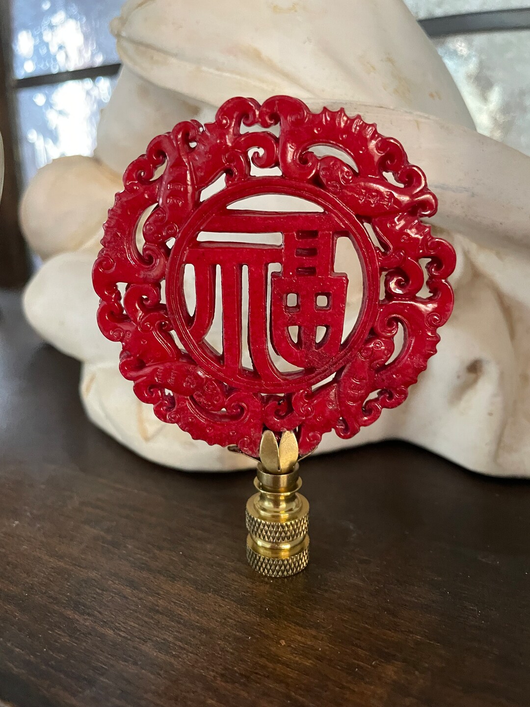 Red Chinoiserie Lamp Finial Asian Decorative Lighting Accessory - Etsy