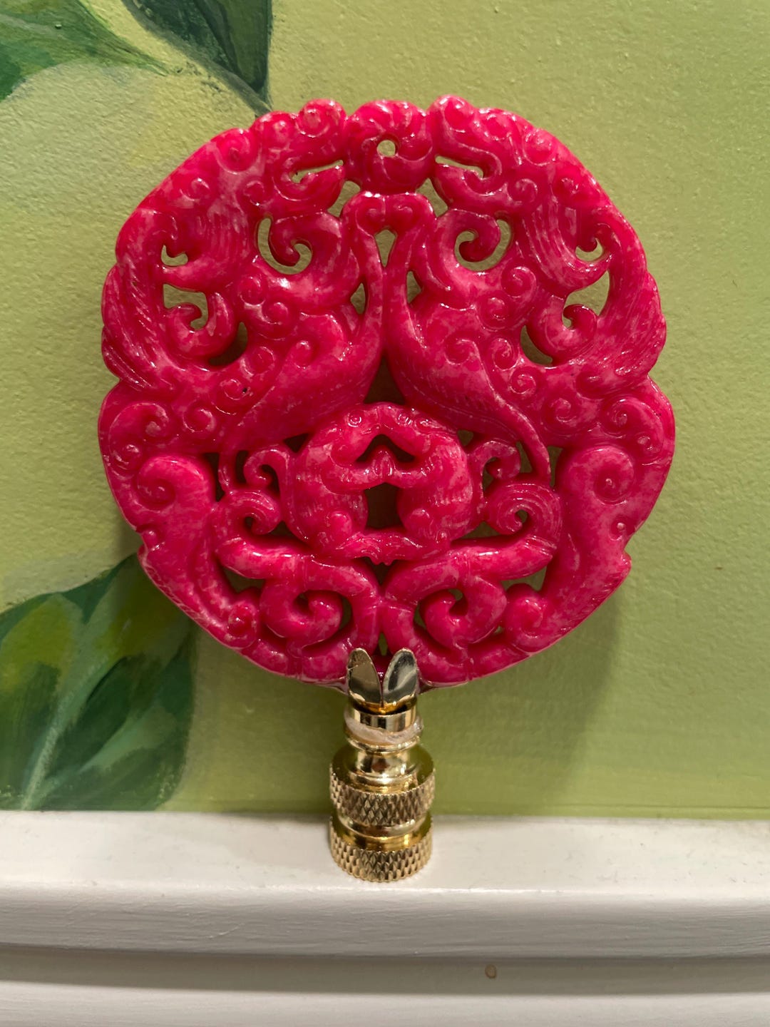 Pink Chinoiserie Lamp Finial Asian Decorative Lighting Accessory - Etsy