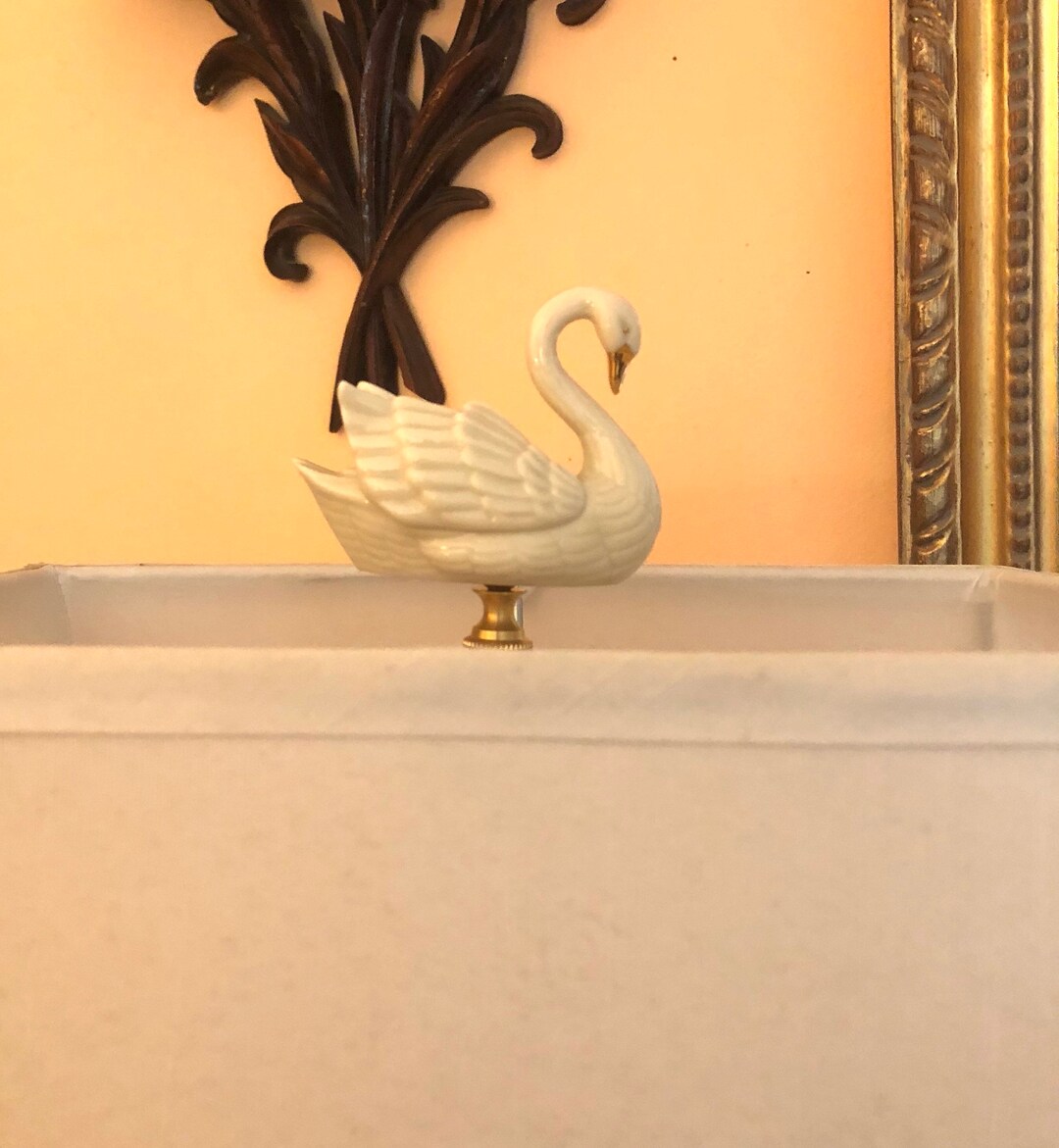 Lenox Porcelain Swan Lamp Finial Decorative Lighting Accessory - Etsy