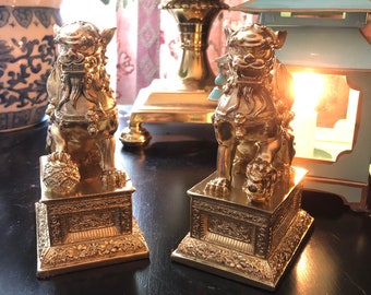 Pink Fu Dog Foo Dog Chinoiserie Statues A Pair Asian Home Decor ...