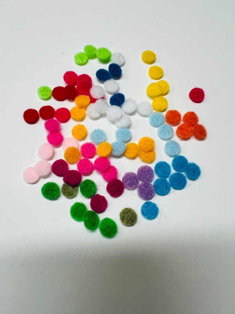 100 Tiny Felt Circles, 1/4" Mini Felt Spots, Die Cut Felt Circles ...