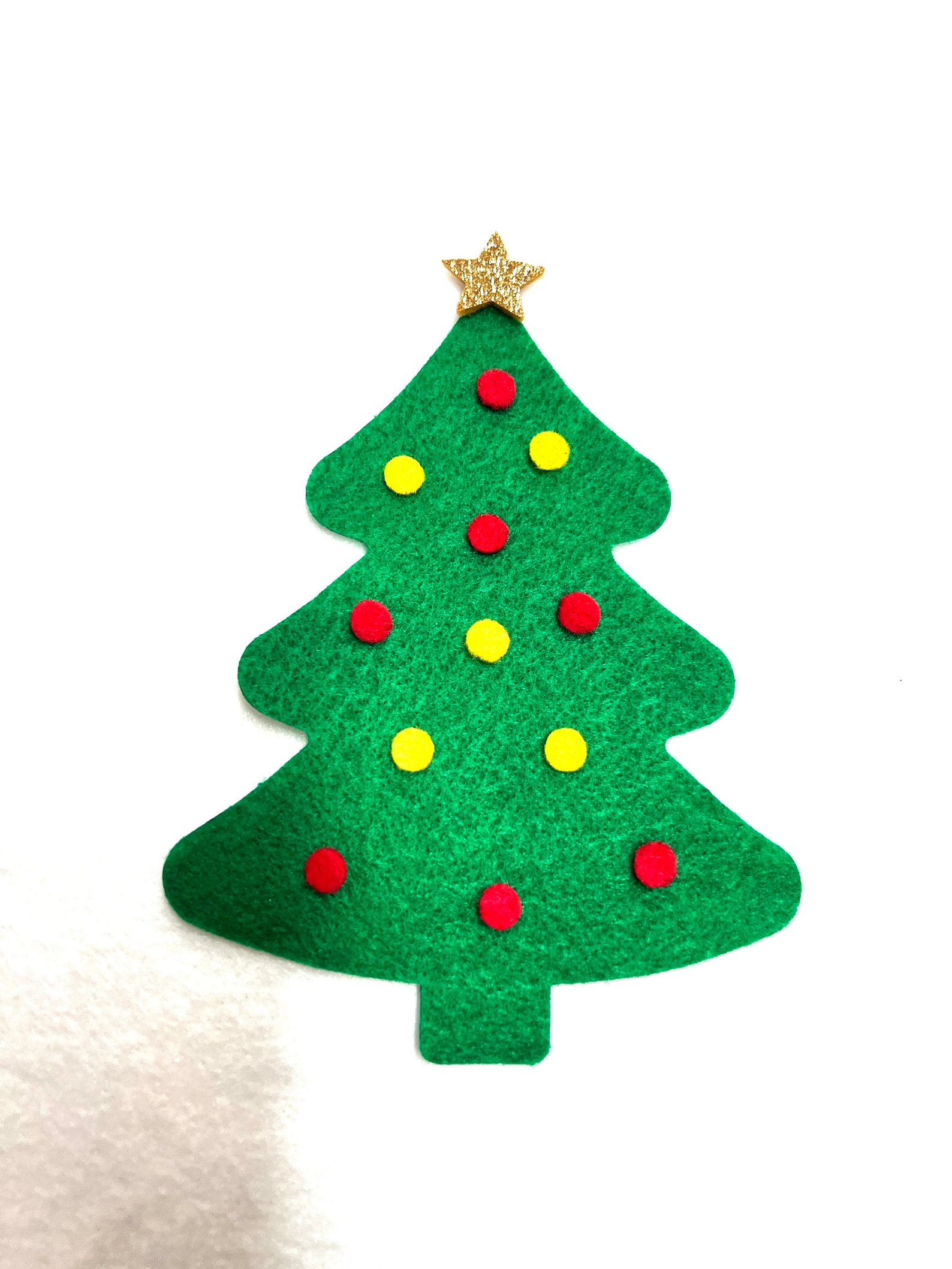 Large Felt Trees in Pirate Green With Gold Star and 12 - Mini Felt Dots ...