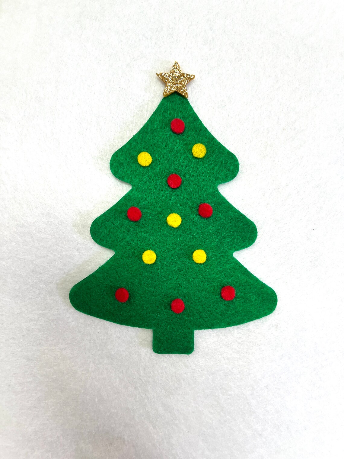 Large Felt Trees in Pirate Green With Gold Star and 12 - Mini Felt Dots ...