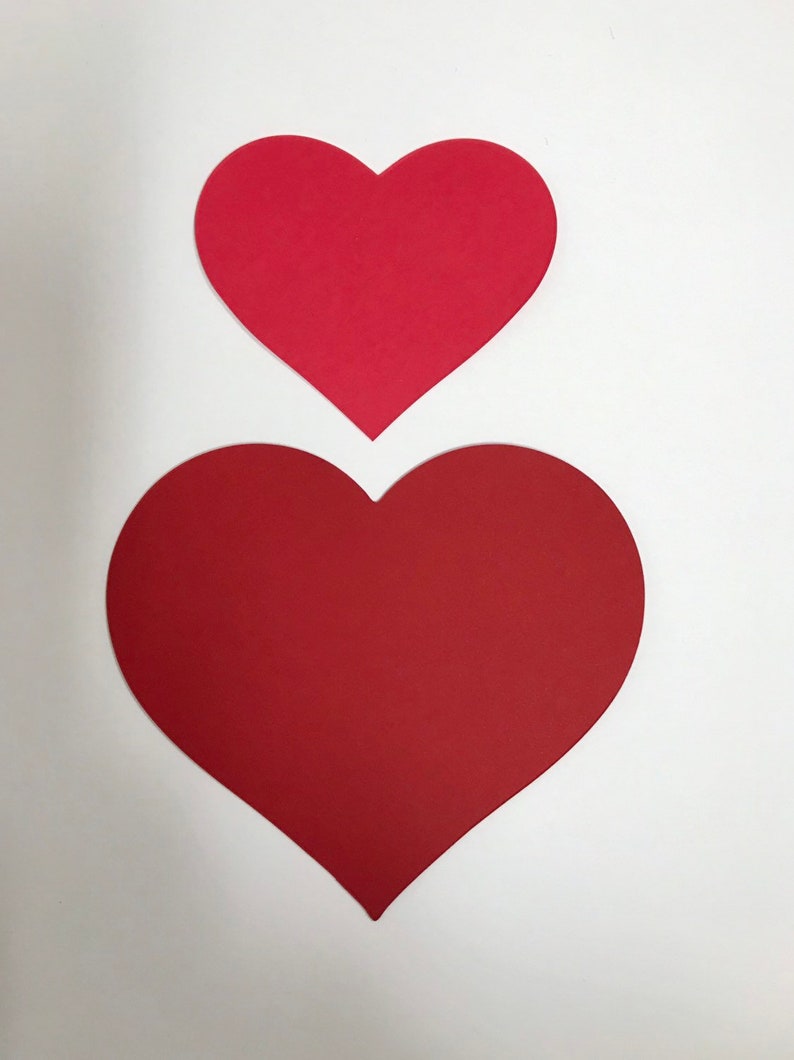 Valentine Hearts Die Cut Red Hearts Cardstock Hearts Choose - Etsy