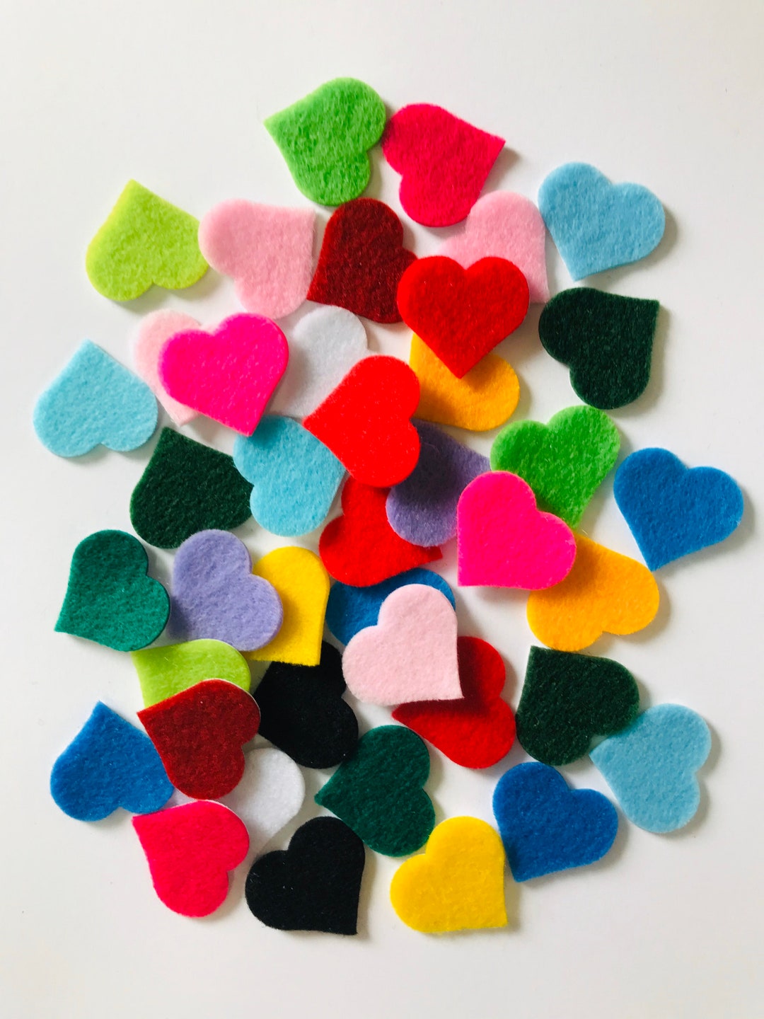 100 Adhesive Felt Hearts, 1/2 Felt Heart Stickers, Mini Hearts, Felt ...