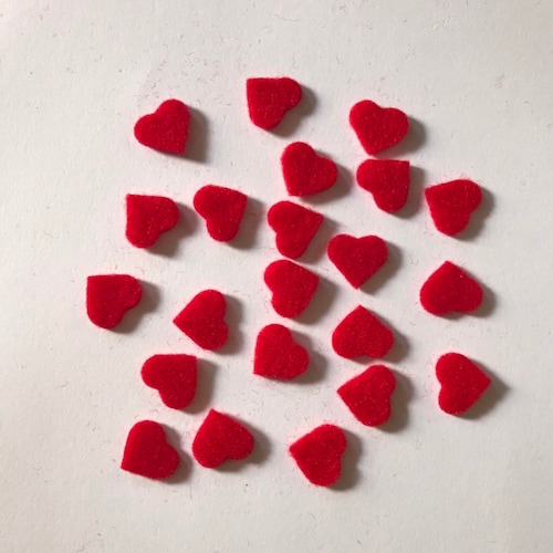 Mini Red Hearts 1/2 Die Cut Felt Hearts Felt Heart - Etsy